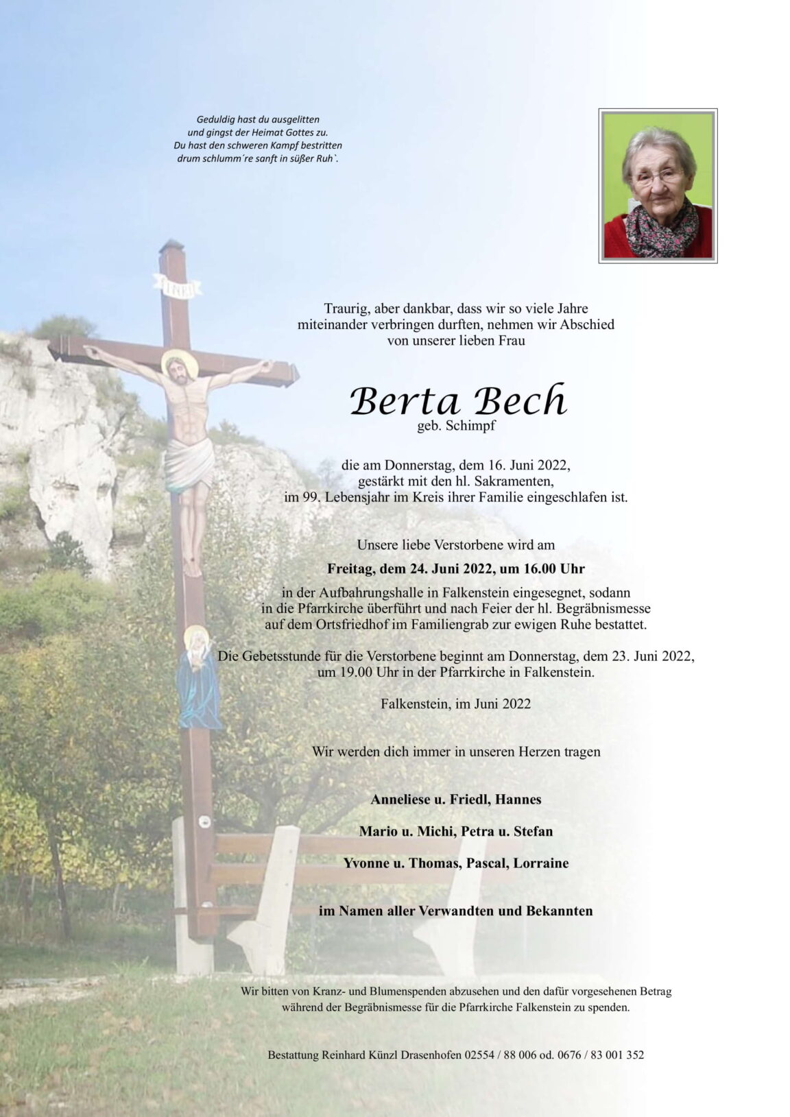 Sterbefälle 2022 | Bestattung Künzl