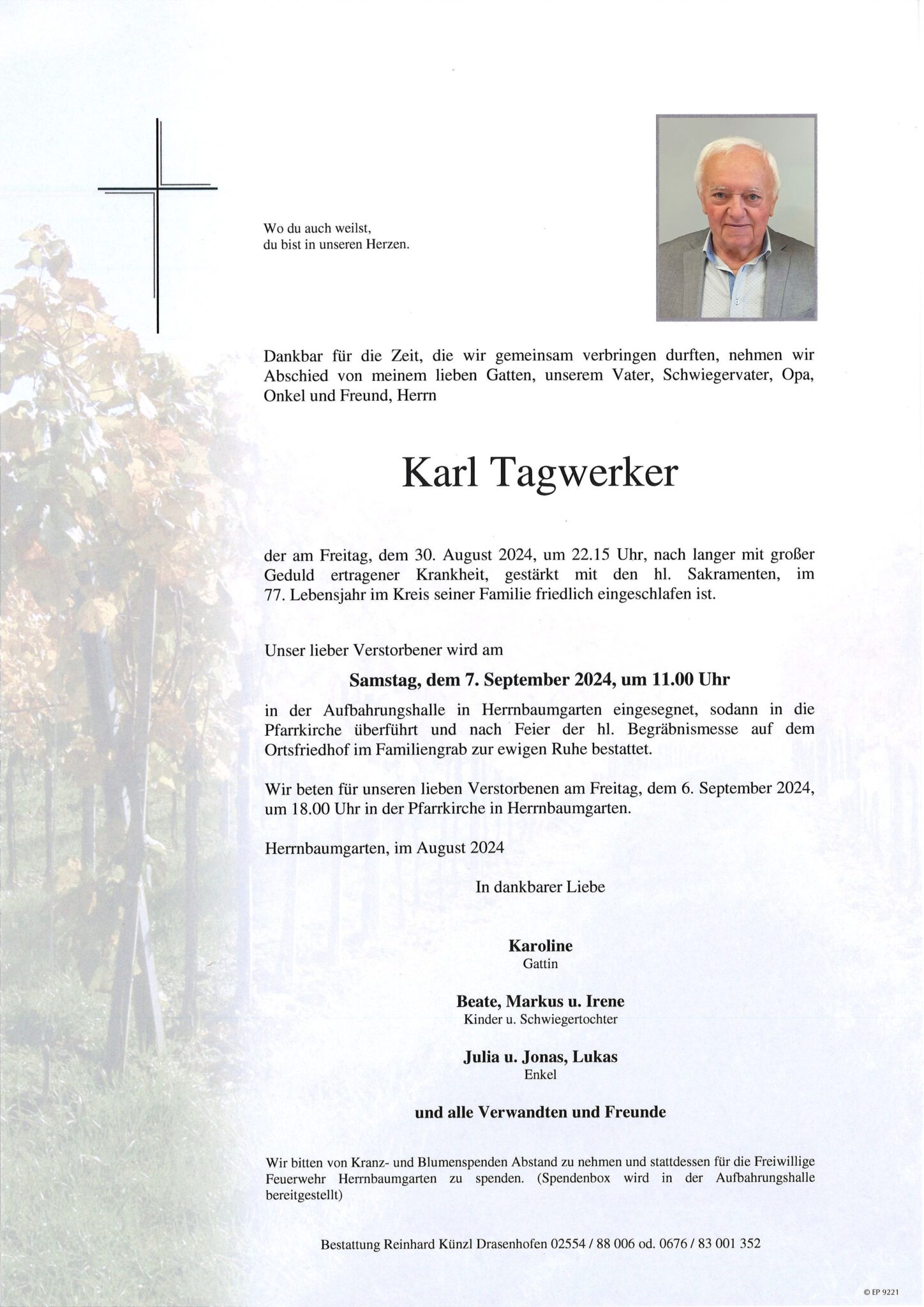 Sterbefälle 2024 | Bestattung Künzl