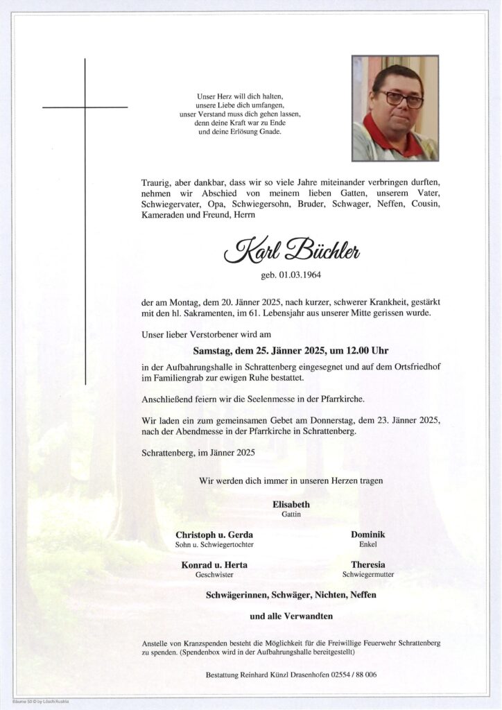 Sterbefälle 2025 | Bestattung Künzl