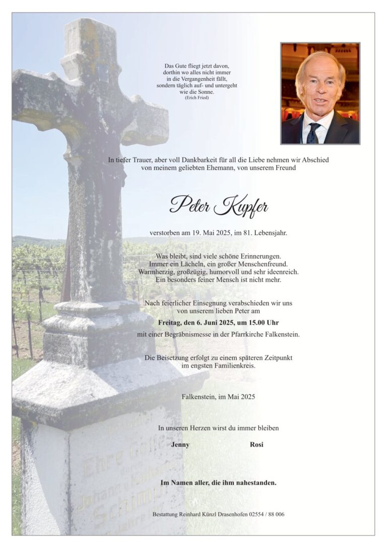 Sterbefälle 2025 | Bestattung Künzl