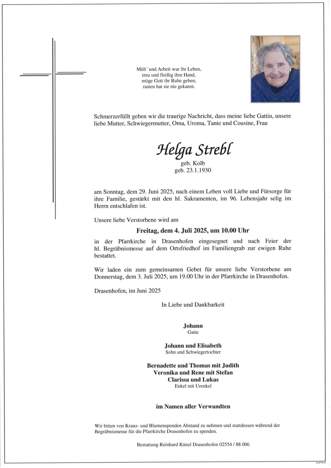 Sterbefälle 2025 | Bestattung Künzl